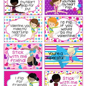 Gymnastics Valentine; Valentine's Day; Valentines; Class Party; Invite ...
