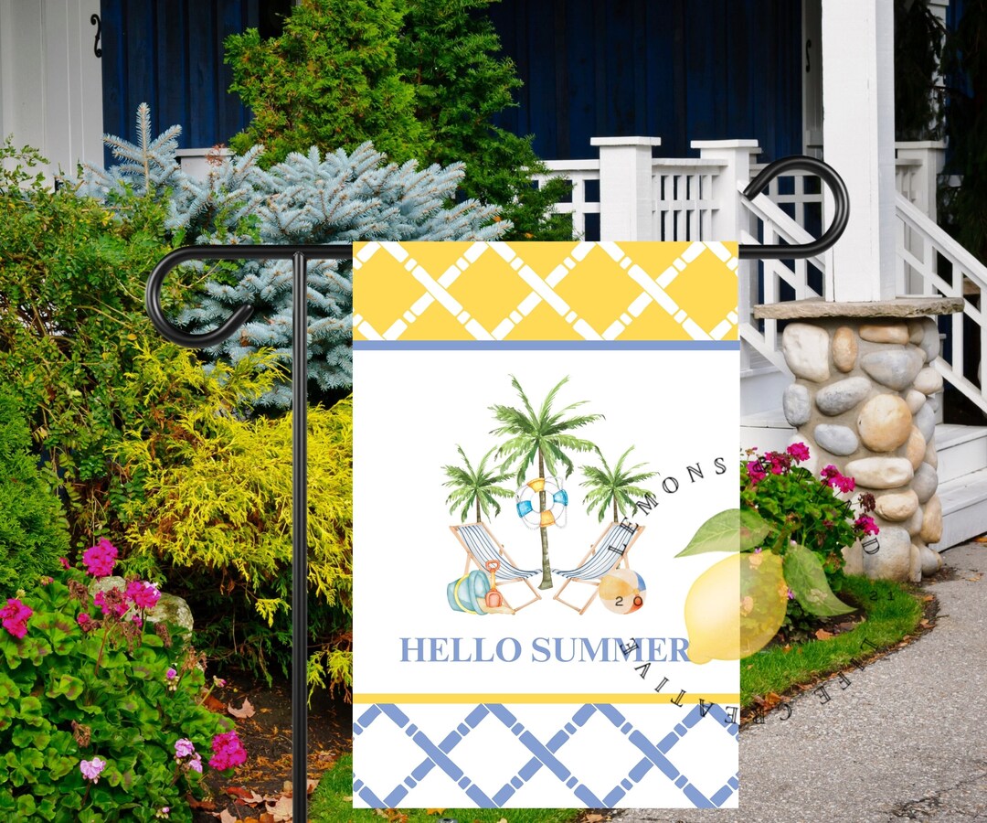 Hello Summer Garden Flag, Beach House Flag, Summertime Home Decor - Etsy