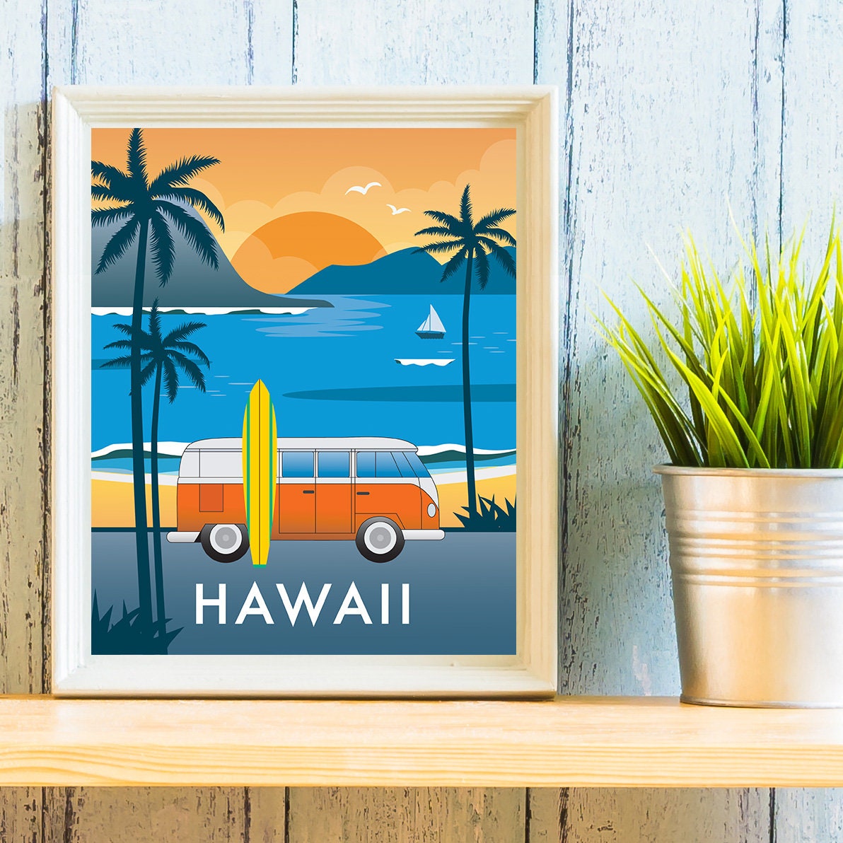 VW Surfer Bus, Hawaii,digital Download, Printable. 8x10 and 5x7 Jpg ...
