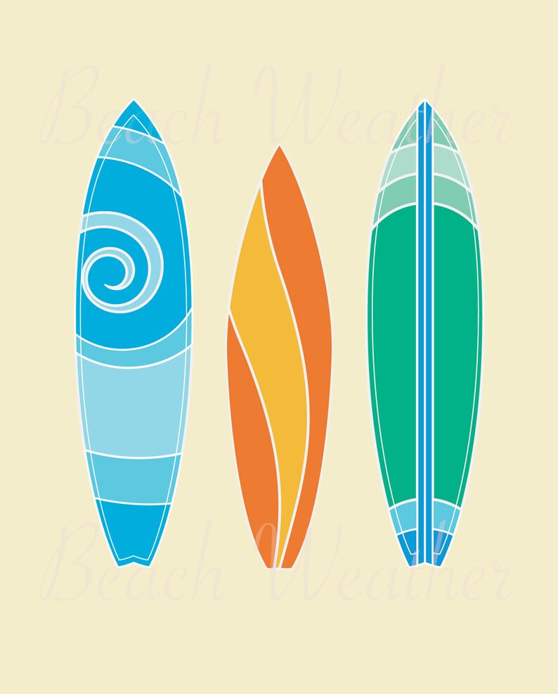 Surfboard Digital Print, Surf Print, 8x10 Print, Beach Wall Art, Beach ...