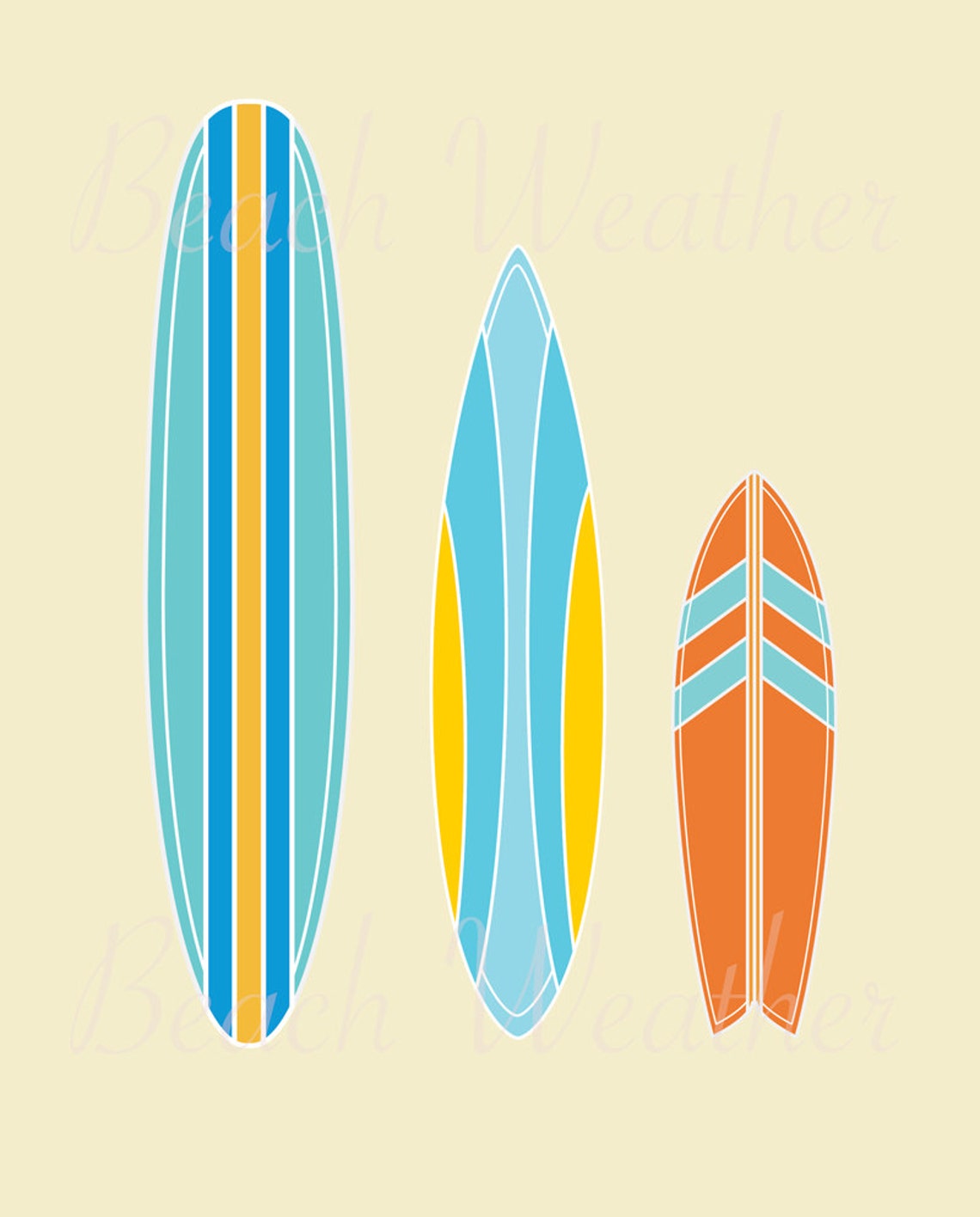 Surfboard Digital Print, Surf Print, 8x10 Print, Beach Wall Art, Beach ...