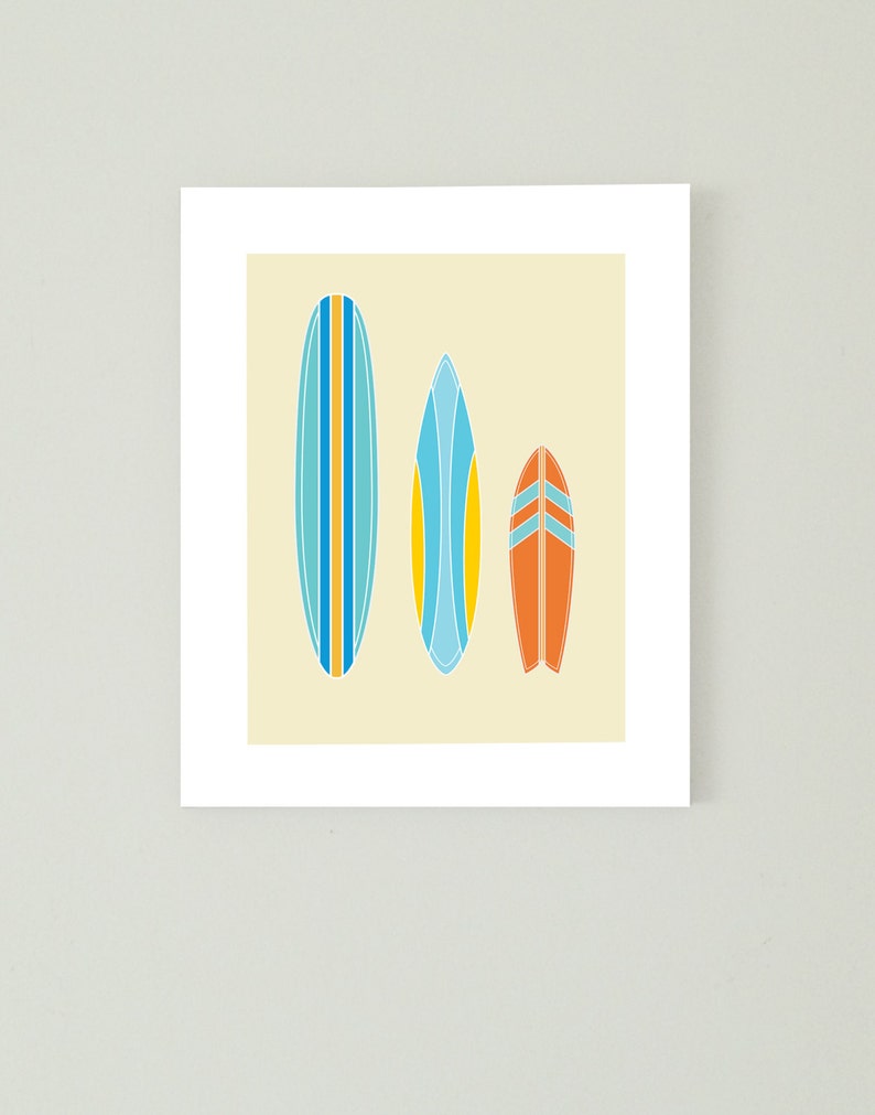 Surfboard Digital Print, Surf Print, 8x10 Print, Beach Wall Art, Beach ...