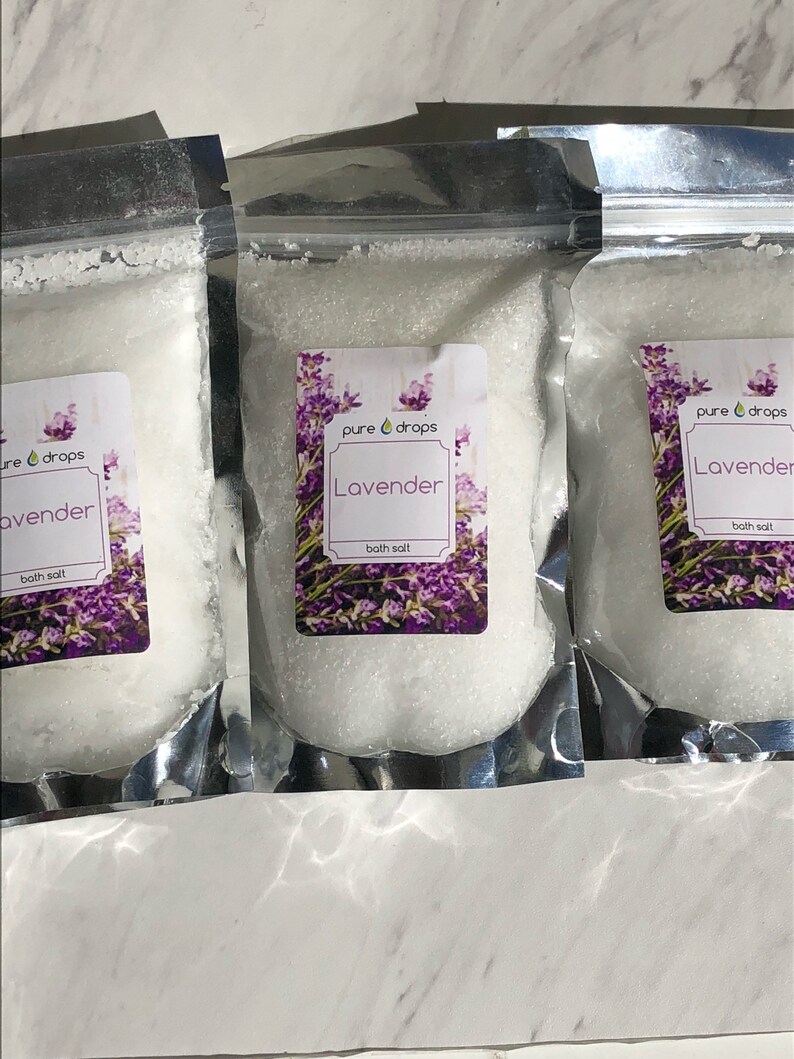 Bath Salts-lavender-pure Drops-bath-soak-all Natural-essential Oil-bath ...