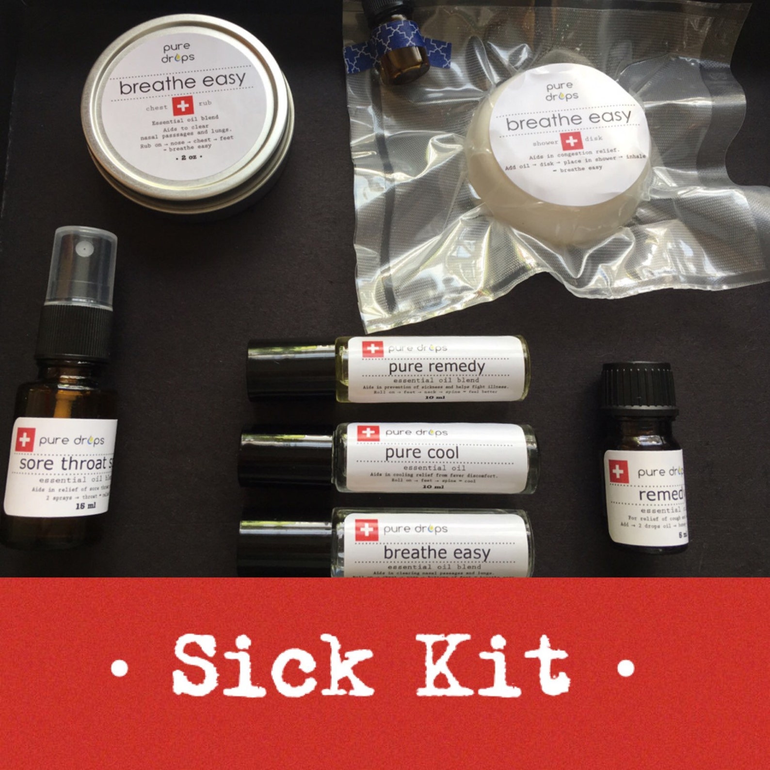 Essential Oils-sick-kit-pure Drops-all Natural-get - Etsy