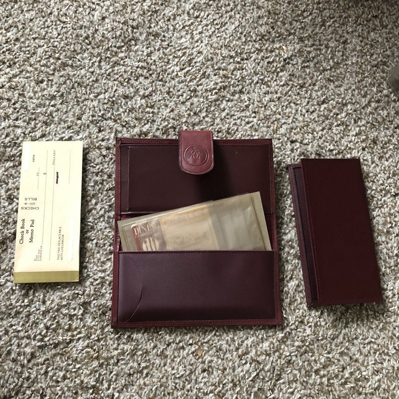 Vintage Checkbook Clutch Bosca Bi-fold Leather Kiss-lock Wallet - Etsy