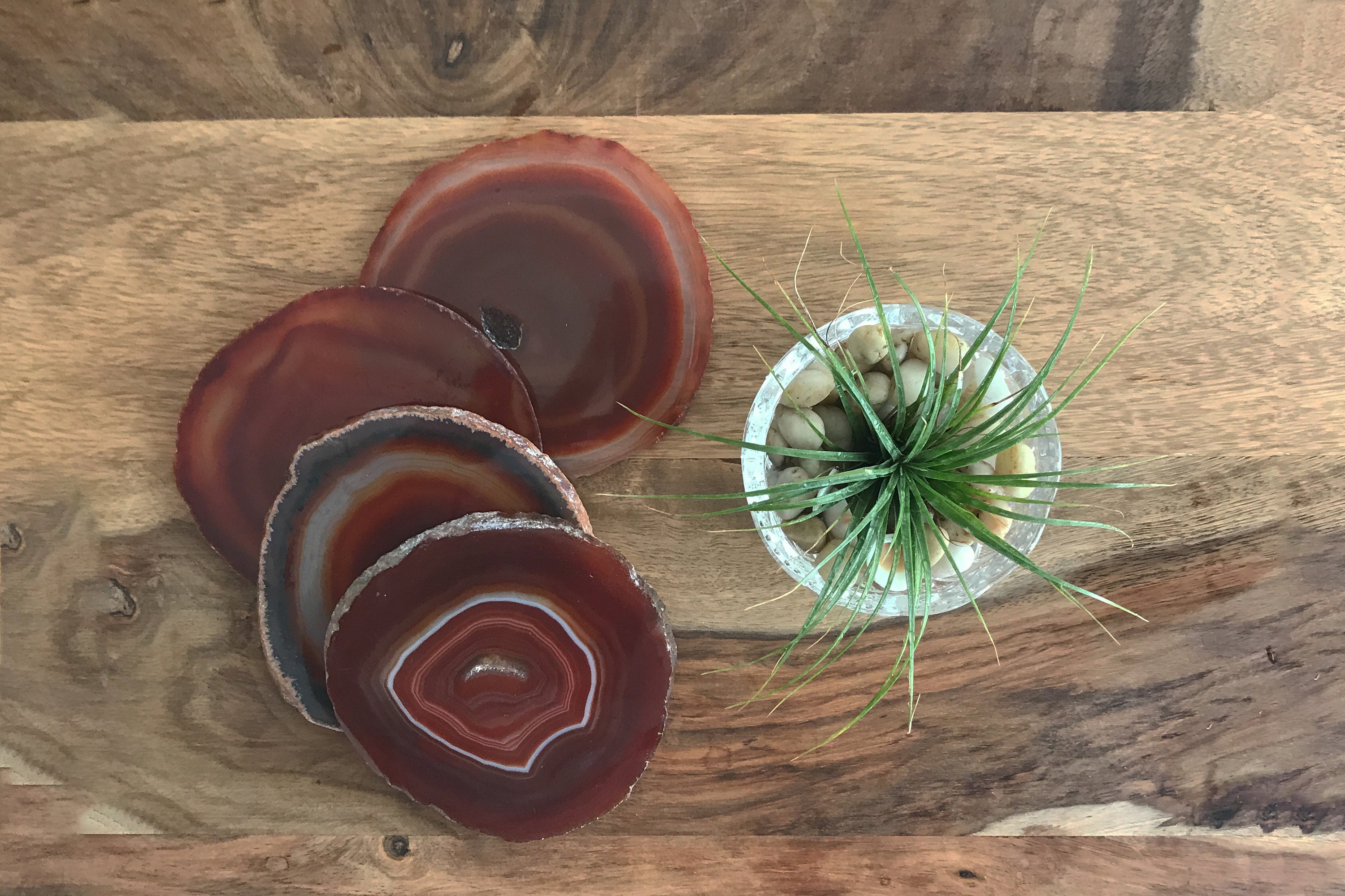 Earth Agate Coaster Set Gemstone Coaster Geode Coasters | Etsy