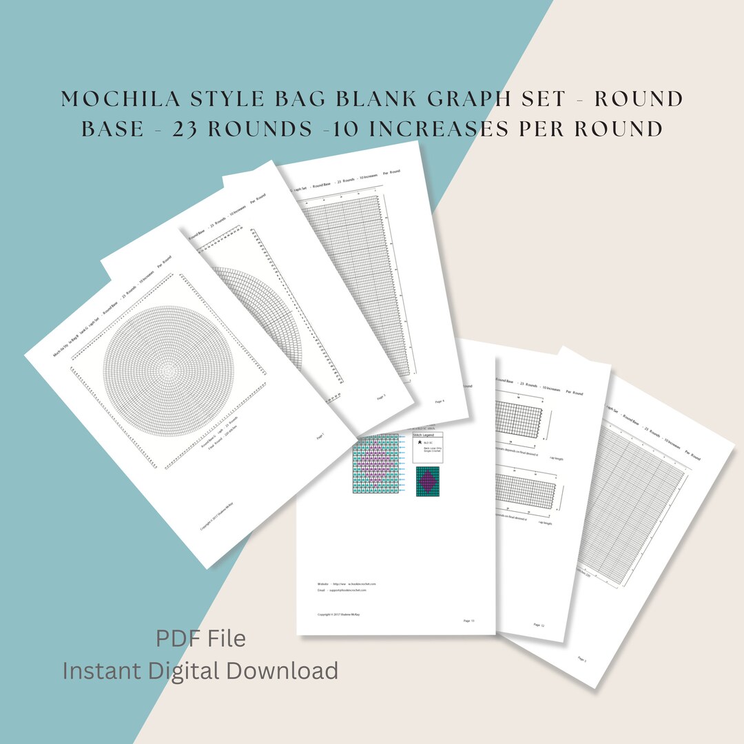 Mochila Style Bag Blank Graph Set, Round Base, 23 Rounds of 10 ...