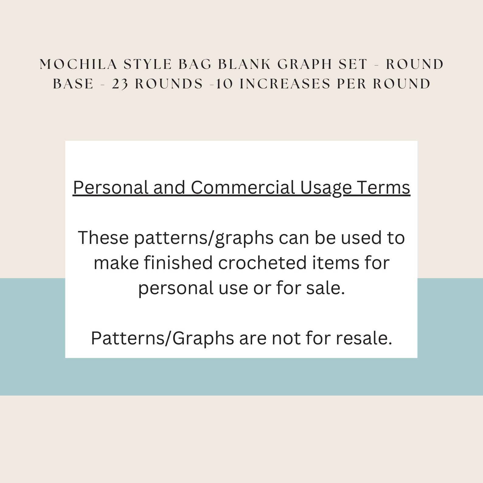 Mochila Style Bag Blank Graph Set, Round Base, 23 Rounds of 10 ...