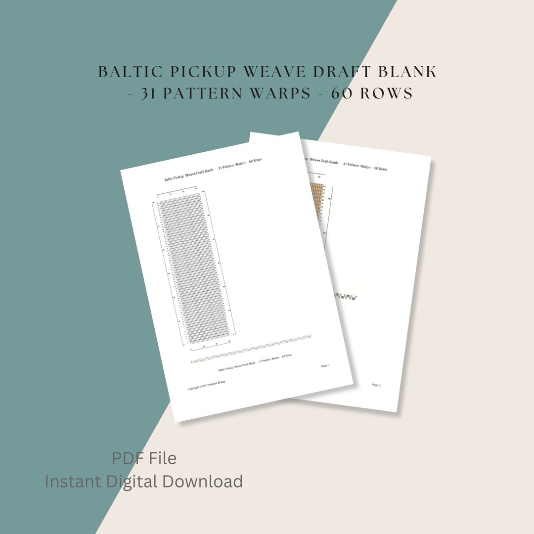 Baltic Pickup Weave Draft Blank, 31 Pattern Warps 60 Rows, Weaving ...