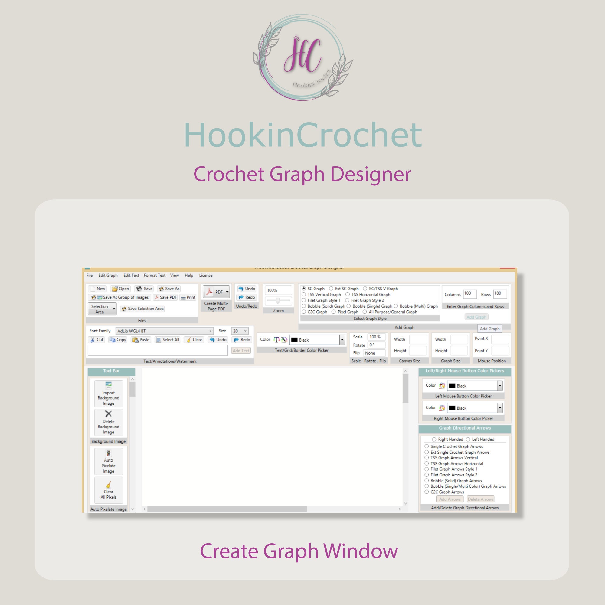 Hookincrochet Crochet Graph Designer Software, Windows, Crochet Graph ...