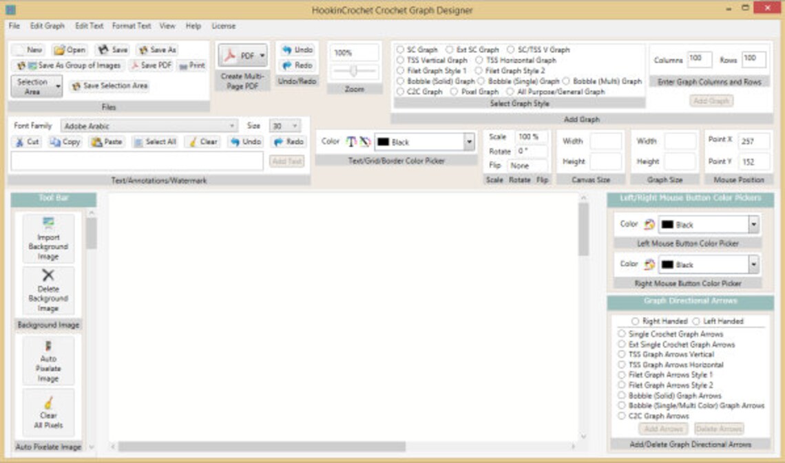 HookinCrochet Crochet Graph Designer Software Windows Crochet | Etsy