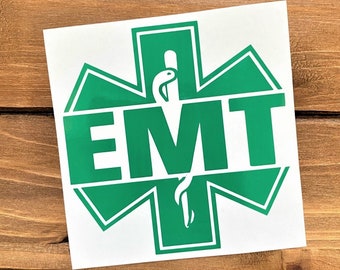 EMT Heart Stethoscope Decal Sticker Decals Medic EMS EMT Fire Ambulance ...