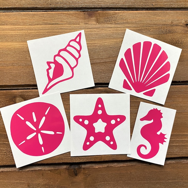 Seashell Beach Car Decal - Etsy