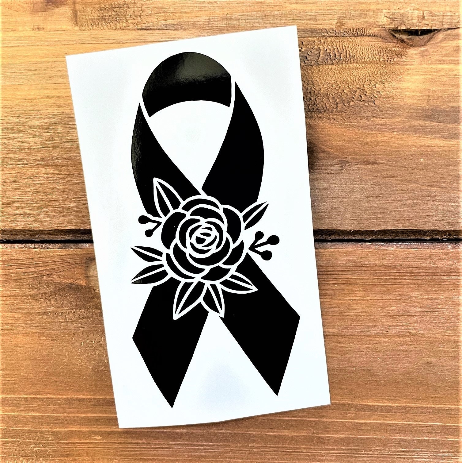 Cancer Ribbon Melanoma Skin Cancer Black Ribbon Decal - Etsy