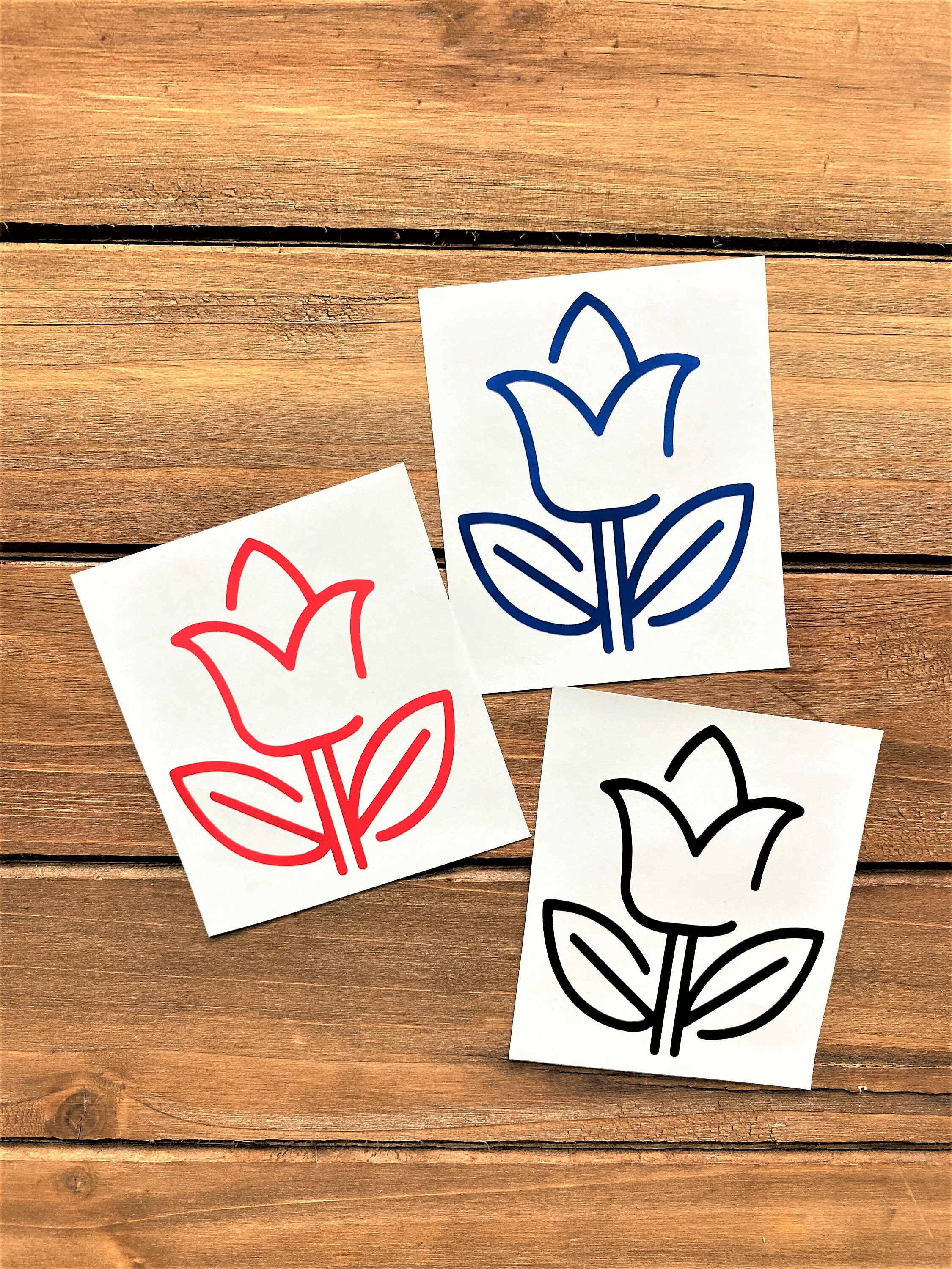 Tulip Decal Glitter Tulip Tulip Sticker Flower Decal | Etsy