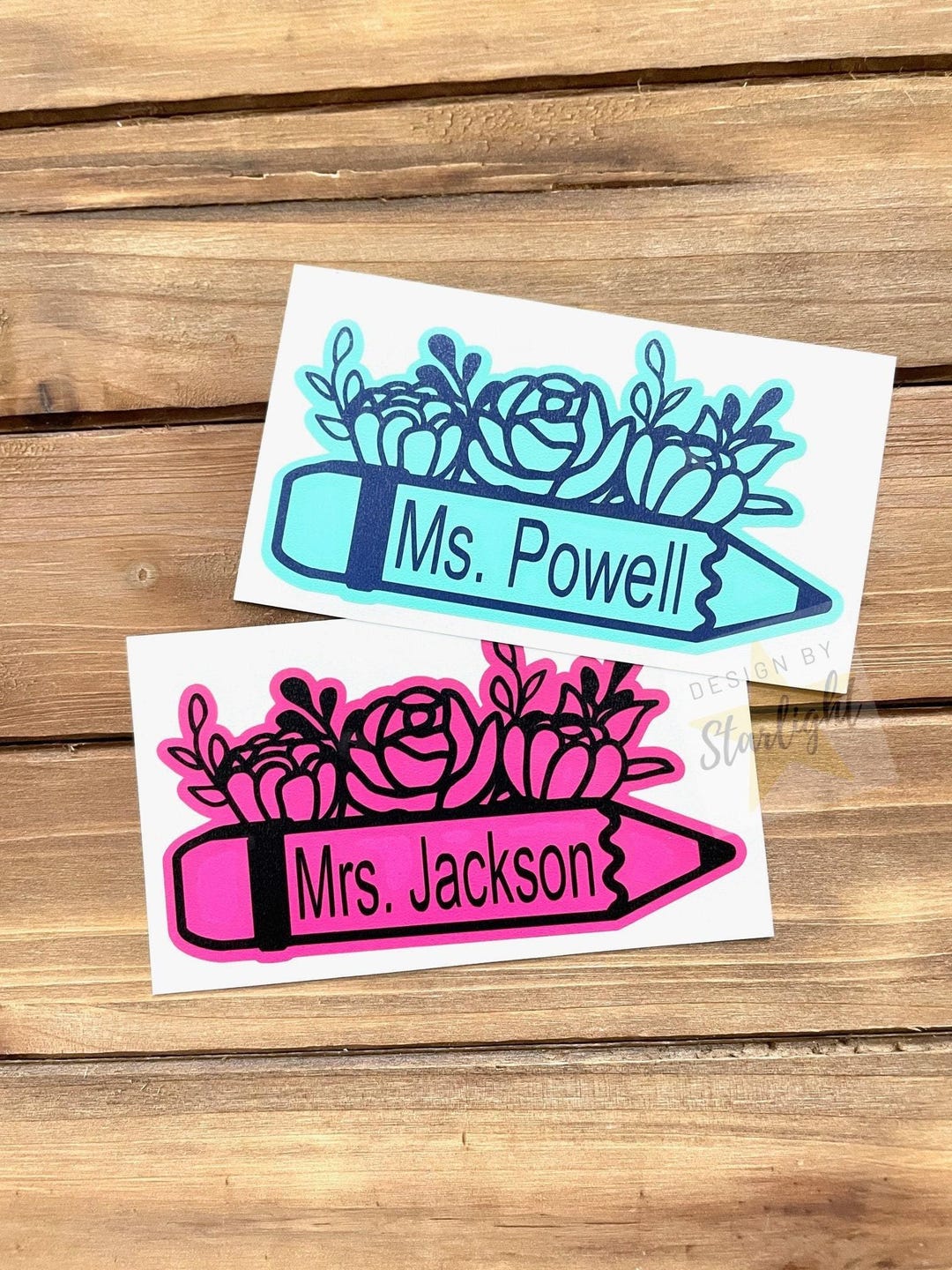 Teacher Pencil With Flowers Decal - Teacher Decal - Pencil Decal ...
