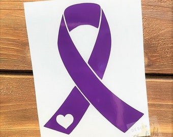 Forever in My Heart Infinity Purple Ribbon Memorial Vinyl Decal, Angel ...