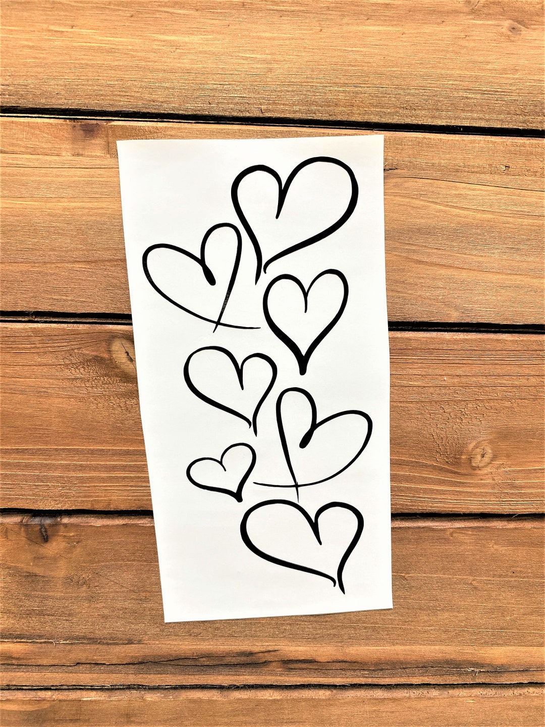 Stacked Heart Decal Open Hearts - Etsy