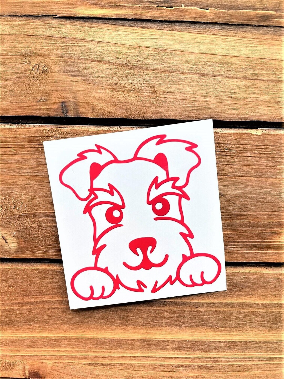 Schnauzer Decal - Peeking Schnauzer - Schnauzer Sticker - Dog Decal ...