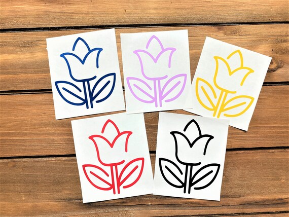 Tulip Decal Glitter Tulip Tulip Sticker Flower Decal | Etsy