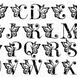 Butterfly Initial Butterfly Monogram Initial Decal Butterfly Decal - Etsy