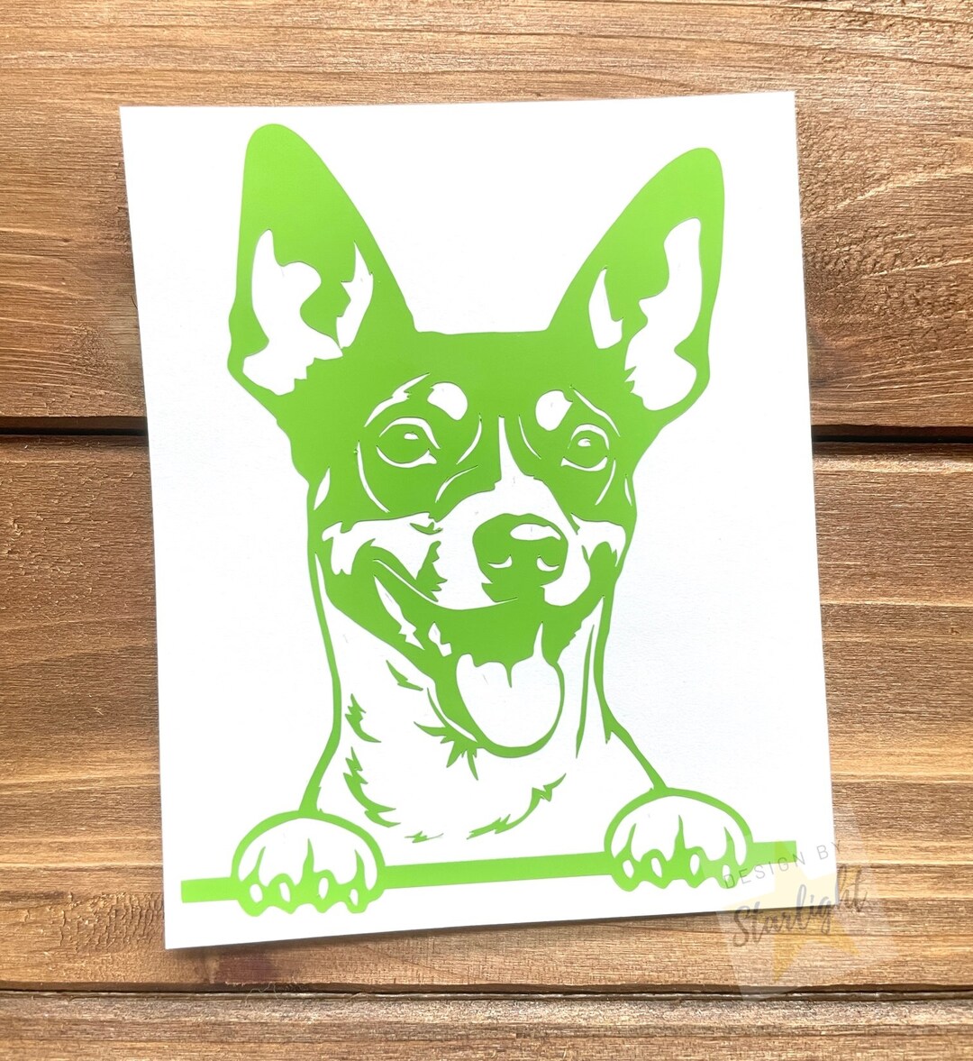 Rat Terrier Decal Peeking Rat Terrier Decal Terrier Terrier Sticker Dog ...