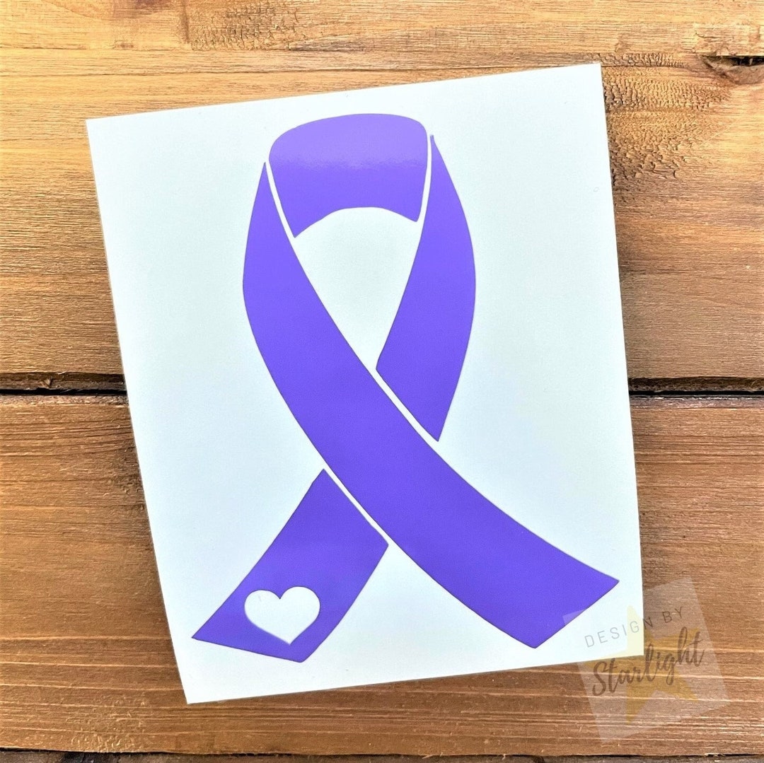 Cancer Ribbon All Cancer Lavender Ribbon Awareness Decal Cancer ...