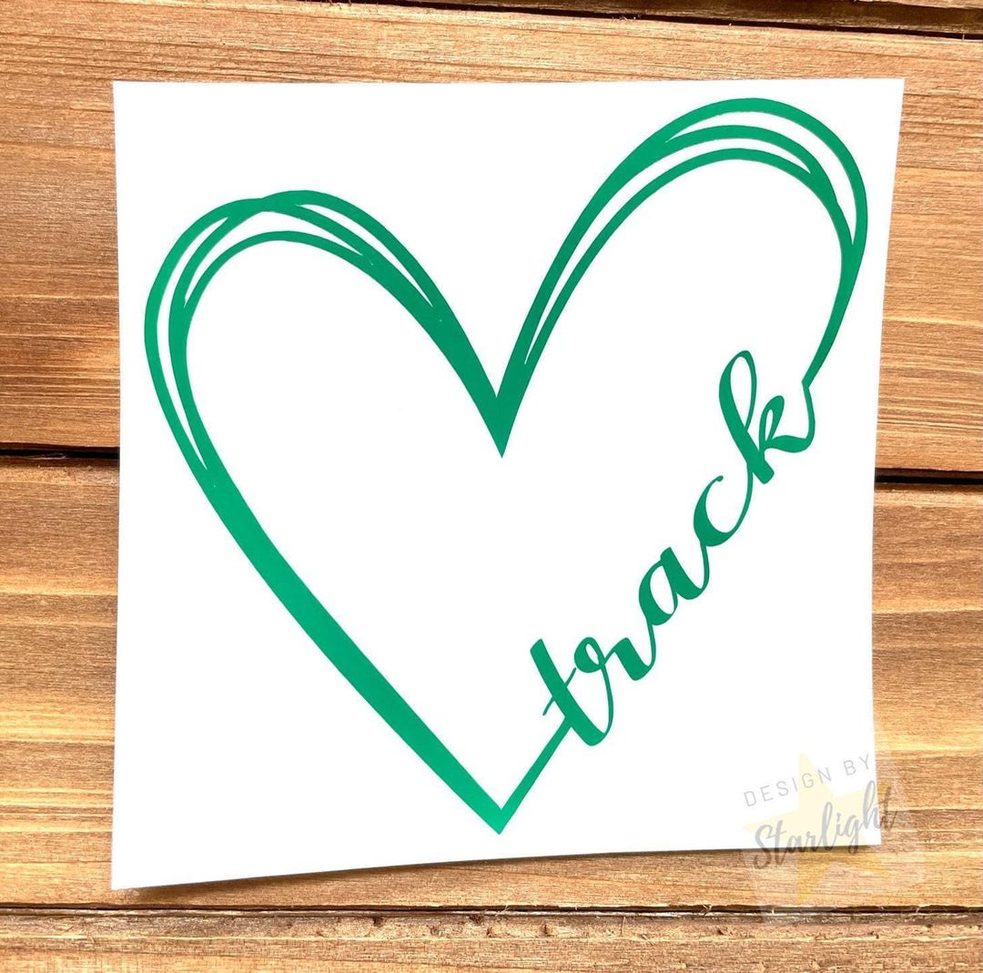 Track Heart Decal - Track Sticker - Sport Decal - Etsy