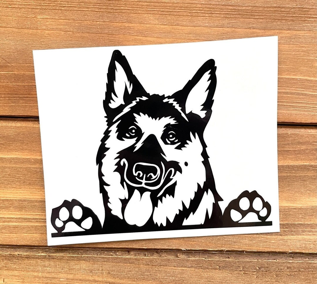 German Shepherd Decal Peeking German Shepherd German Shepherd Sticker ...