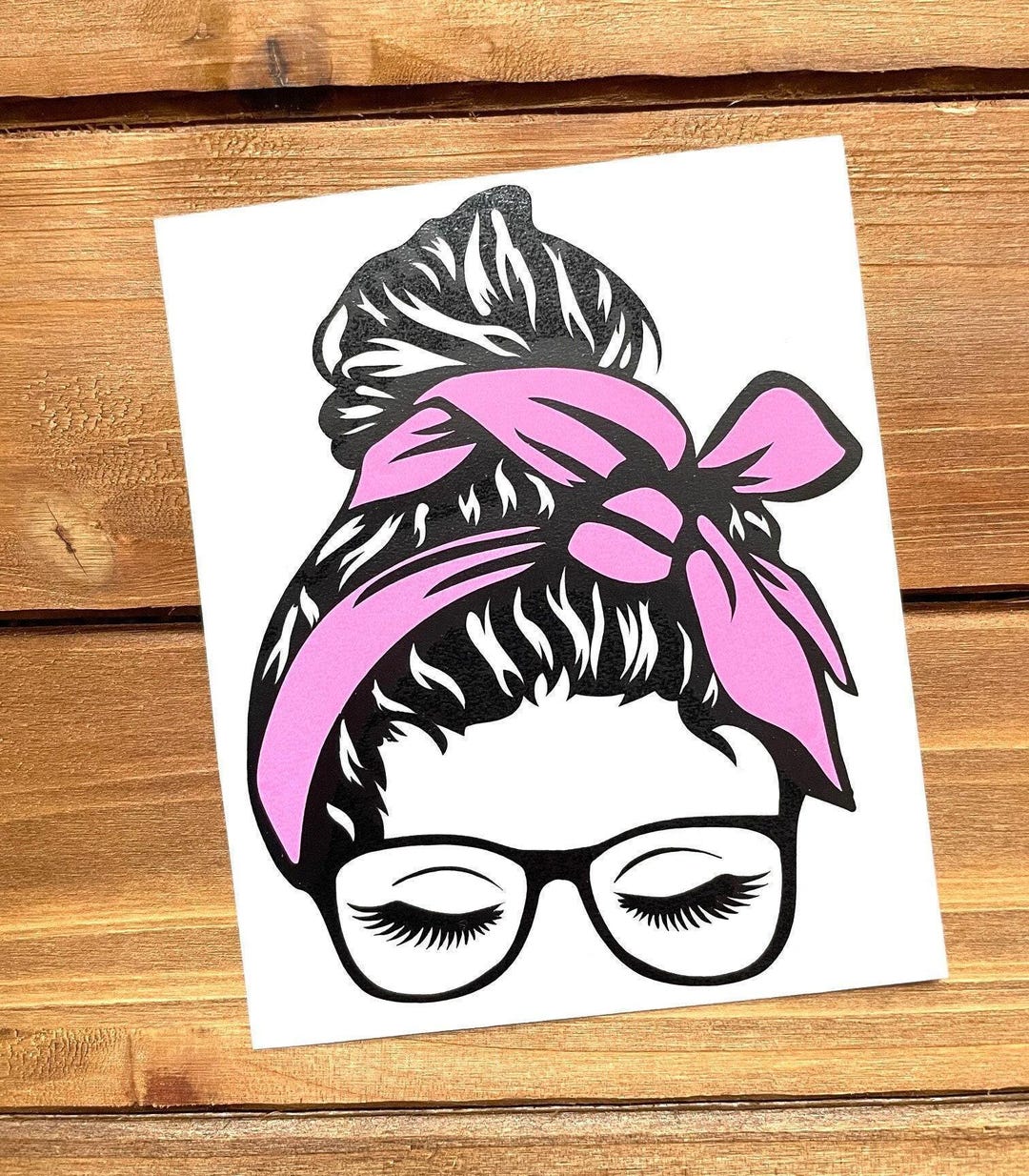 Messy Bun Decal - Mom Decal - Boho - Etsy