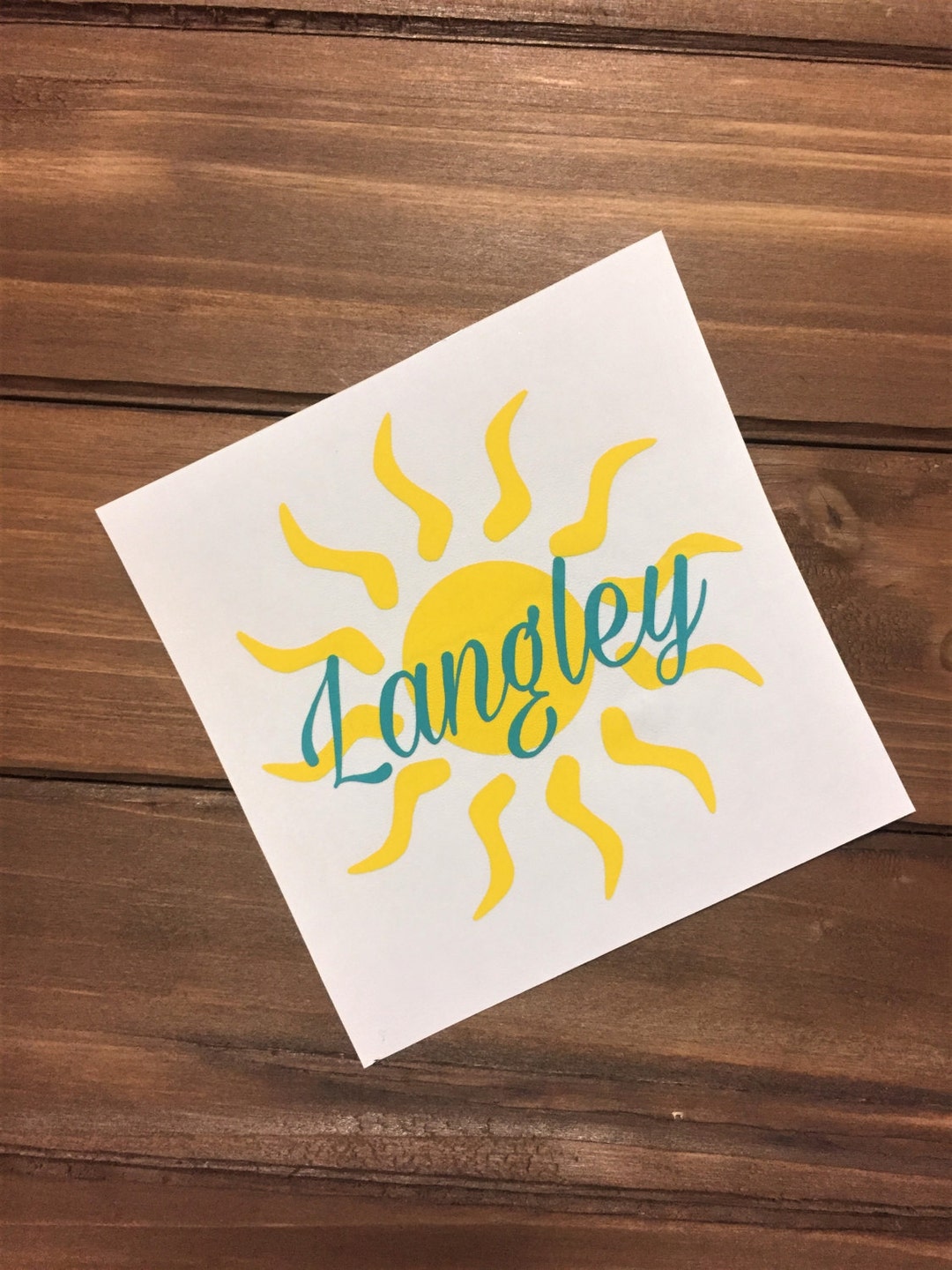 Sun Decal Sun Sticker Sunshine Sun With Name Name Decal Laptop Decal ...