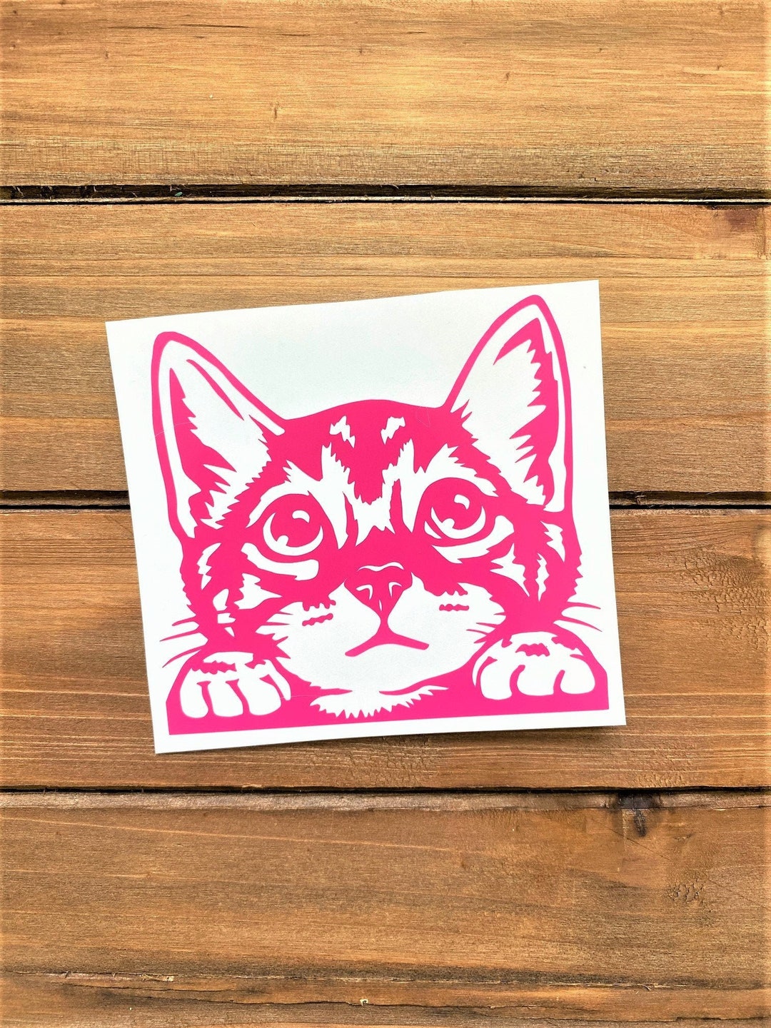 Cat Decal Peeking Cat Cat Decal Cat Sticker Cat Lover - Etsy