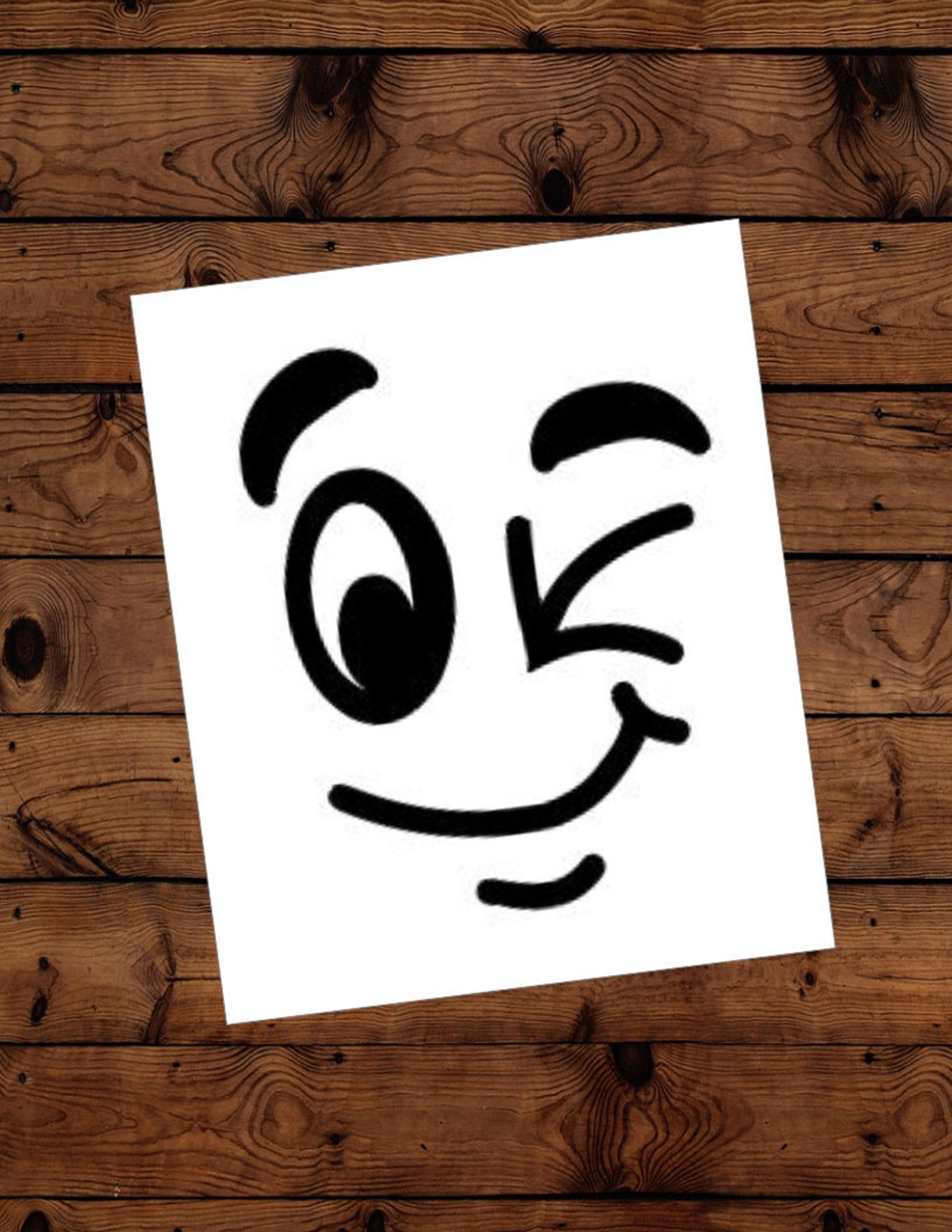 Wink Face Decal Winking Face Wink Smiley Face - Etsy