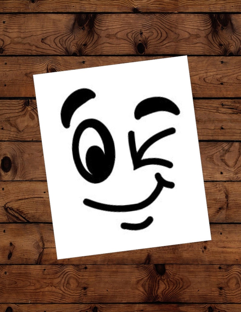 Wink Face Decal Winking Face Wink Smiley Face - Etsy