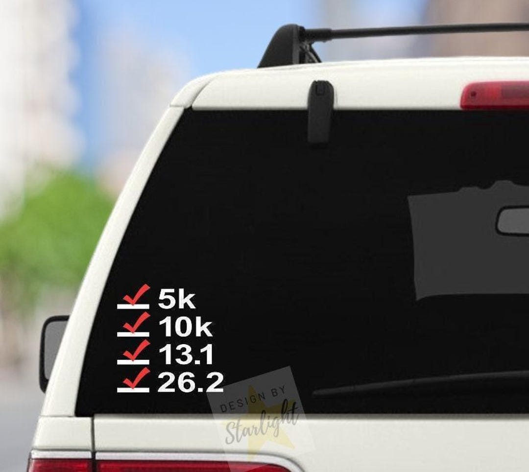 Running Decal - Running Checklist - Checkmark - Running Accomplishment ...