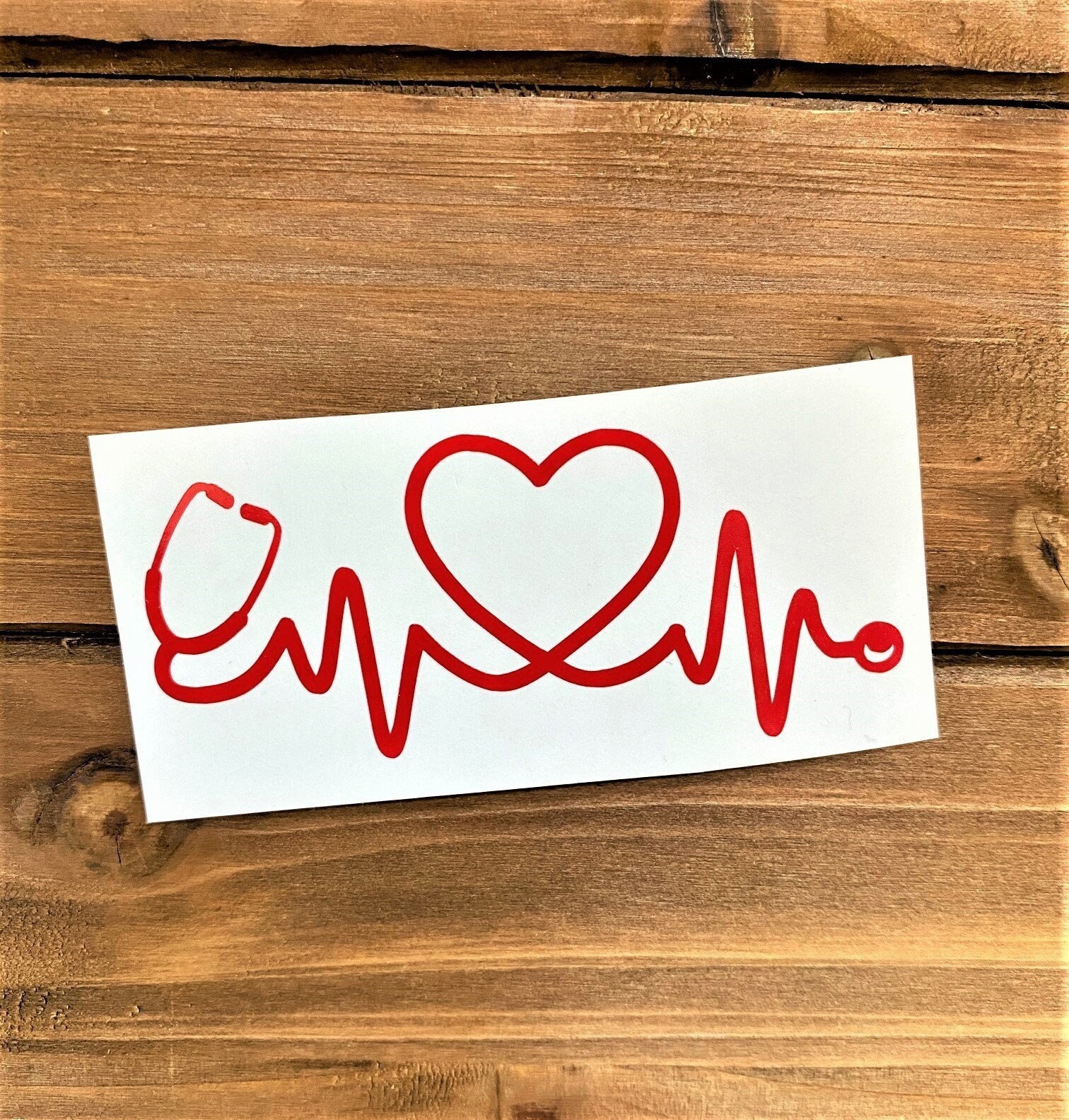 Heartbeat Stethoscope Decal Heart Medical Decal | Etsy