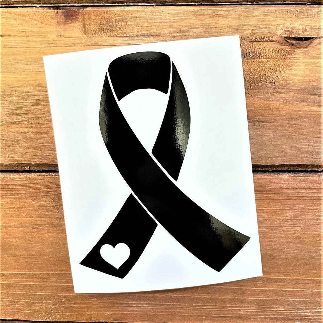 Cancer Ribbon Melanoma Skin Cancer Black Ribbon Decal - Etsy