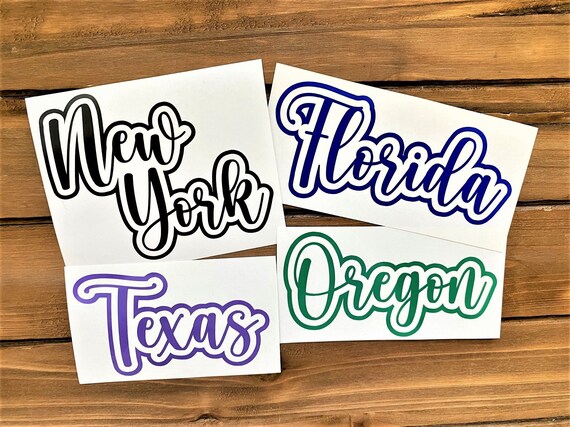 State Decal State With Outline Decal Any State Custom | Etsy
