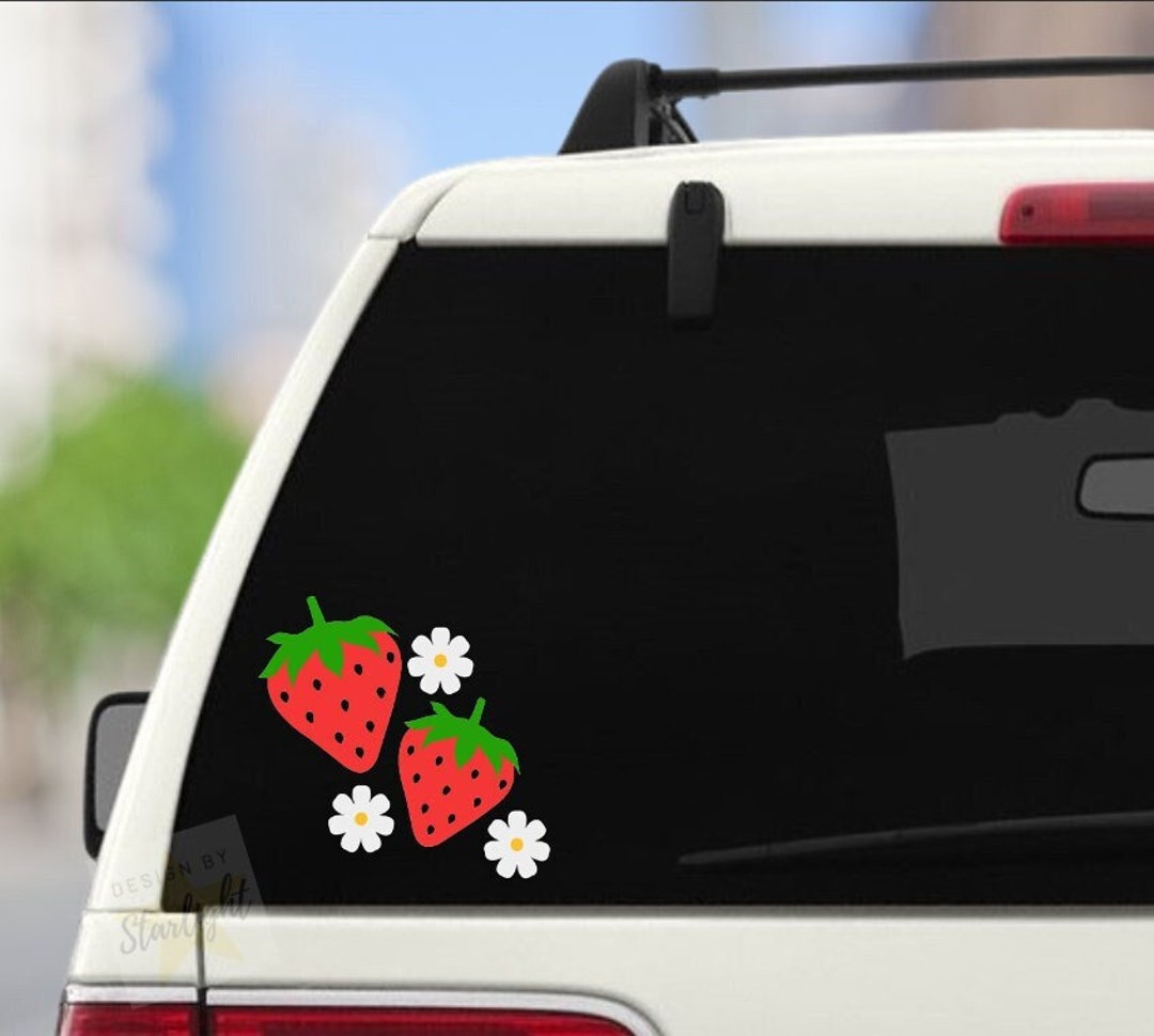 Strawberry Daisy Decal Strawberries Daisies Strawberry Decal Strawberry ...