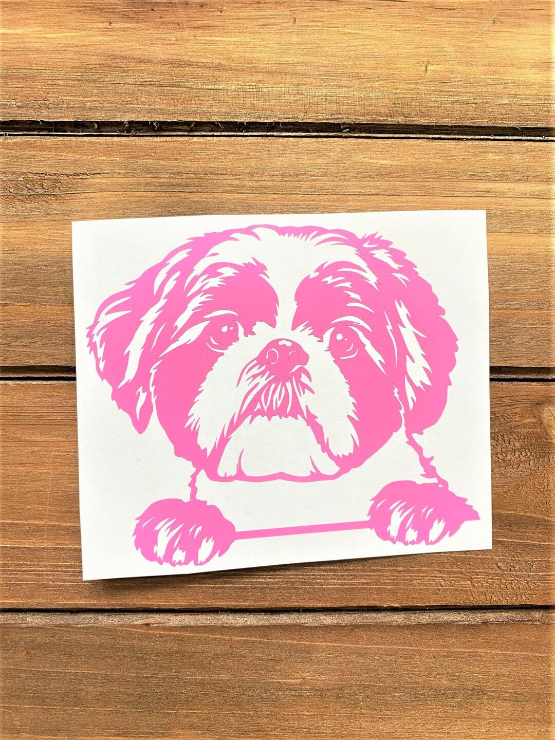 Shih Tzu Decal Peeking Shih Tzu Shih Tzu Sticker Dog Decal Dog Sticker ...