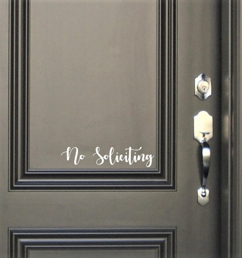 No Soliciting Front Door Decal Front Door Sign No | Etsy