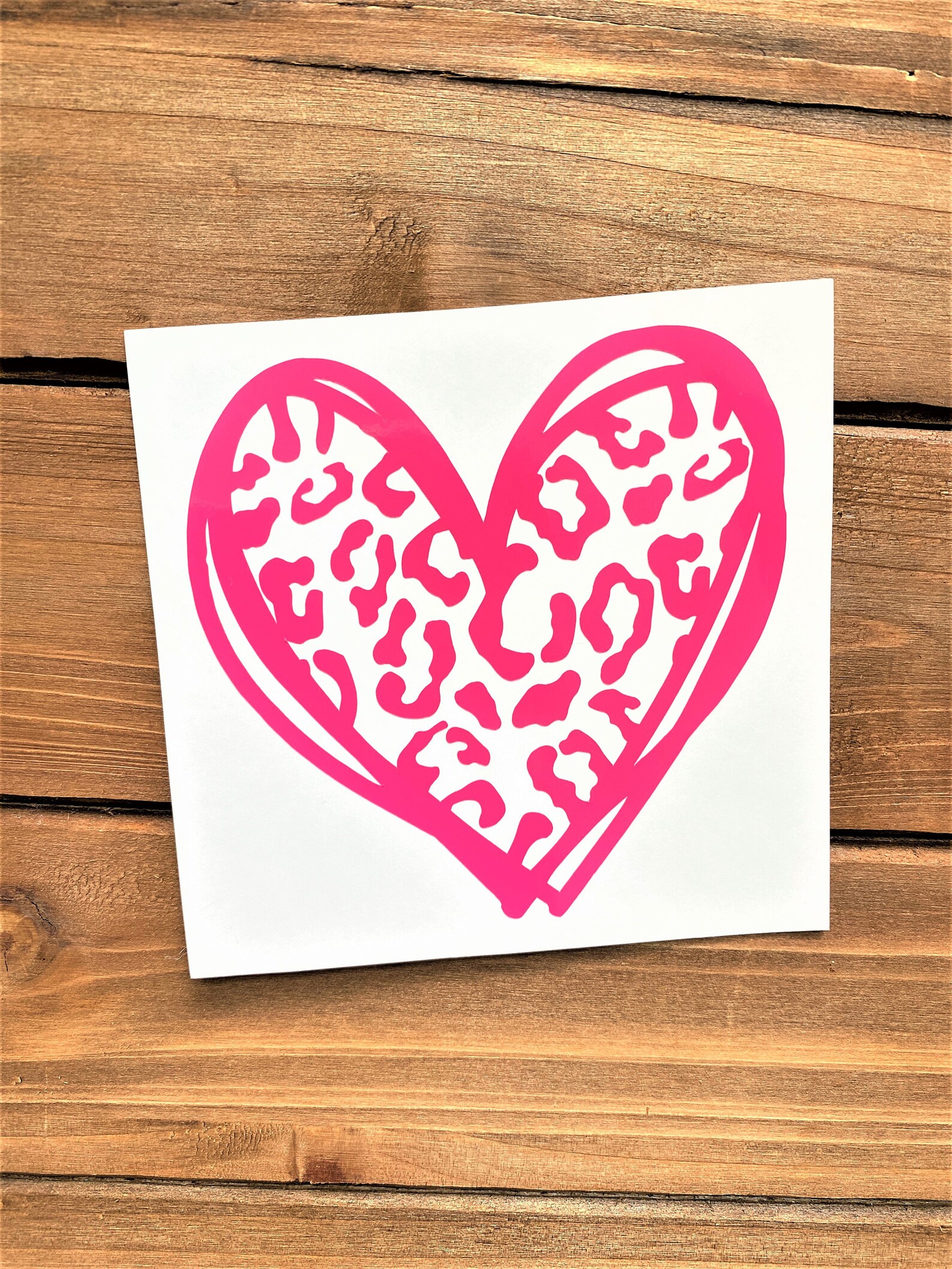 Leopard Heart Cheetah Heart Heart Decal Animal Print - Etsy