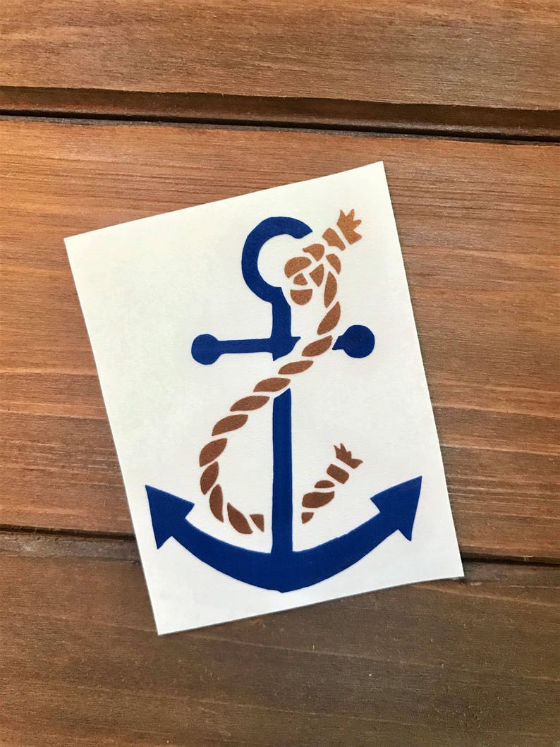 Anchor Decal Anchor & Rope Beach Decal Laptop Decal | Etsy