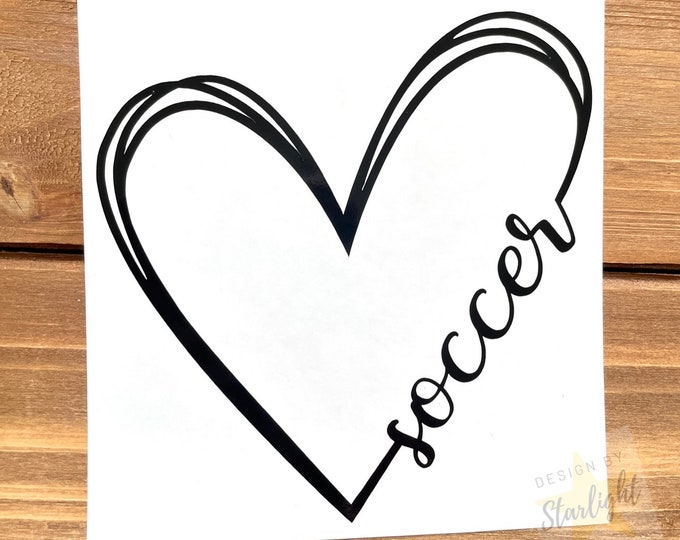 Soccer Heart Vinyl Decal Laptop Decal, Vinyl Decal, Car Vinyl Decal ...