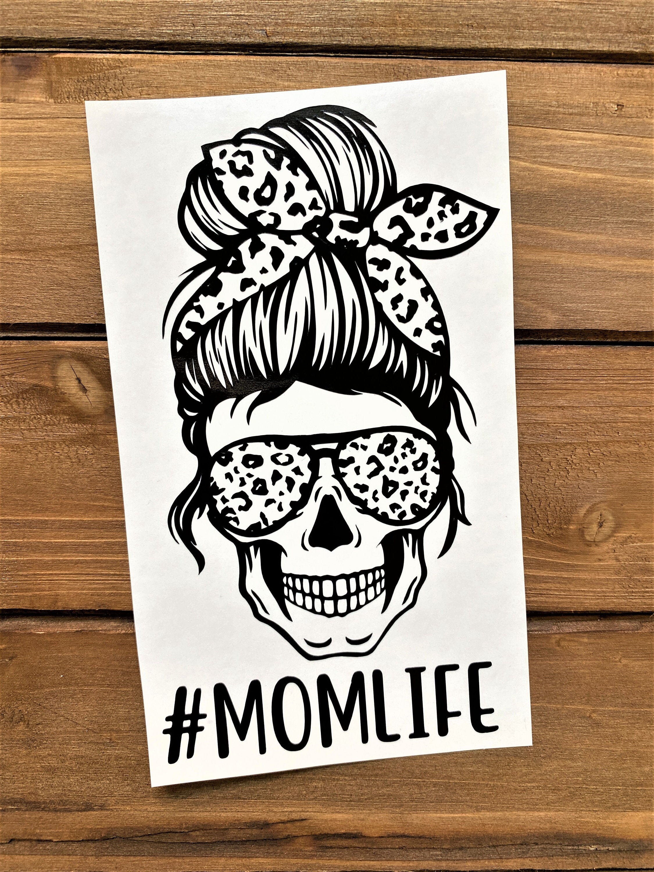 Mom Life Decal Sugar Skull Leopard Mom Sticker Skull - Etsy