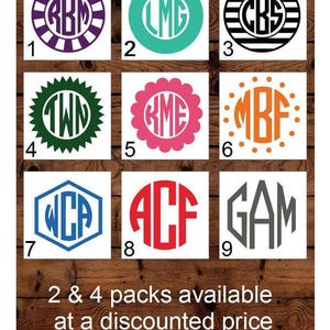 Circle Monogram Decal - Monogram Decal - Initial Decal - Glitter Decal ...