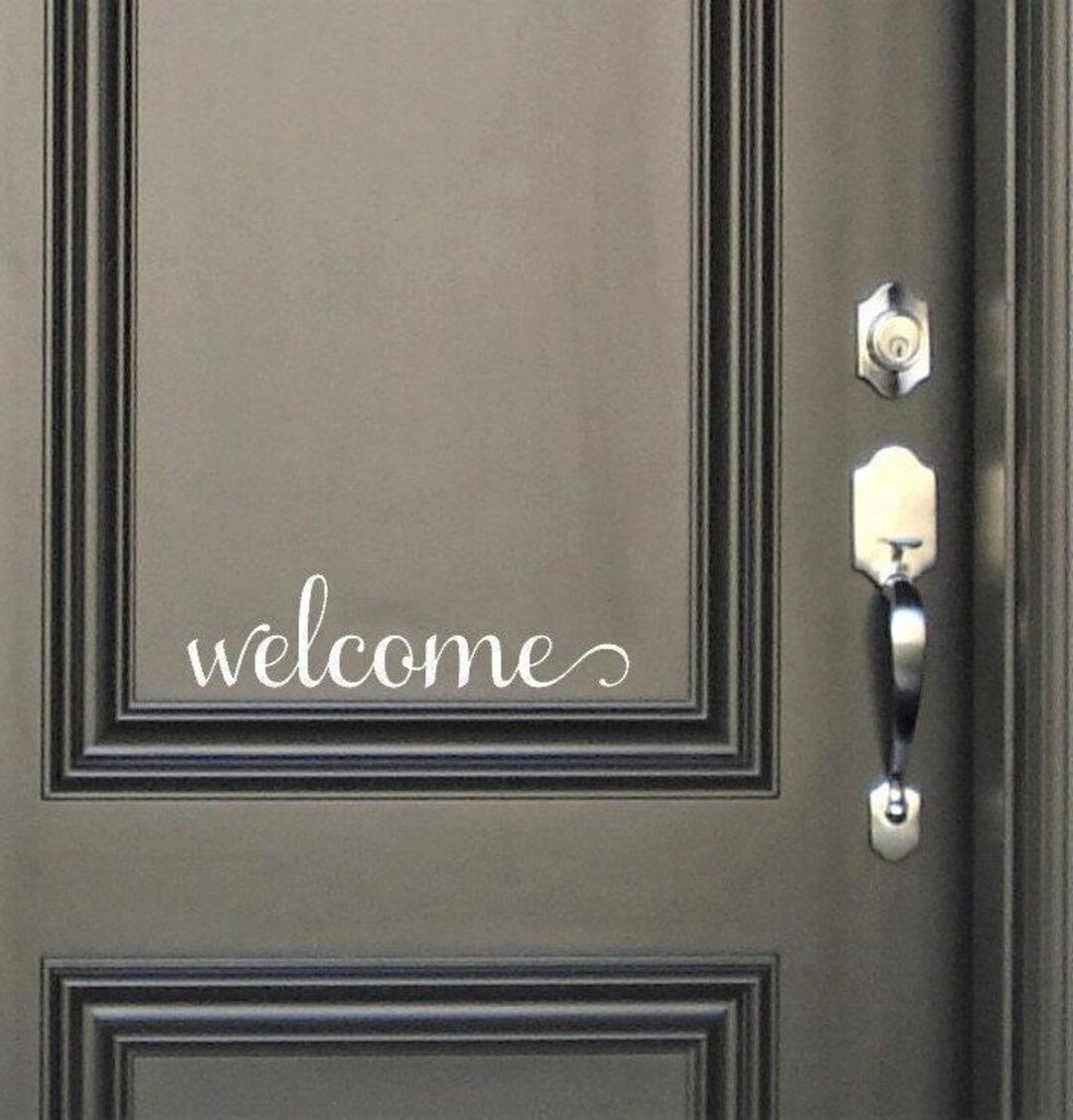 Welcome Front Door Decal - Front Door Sign - Welcome Decal - Etsy