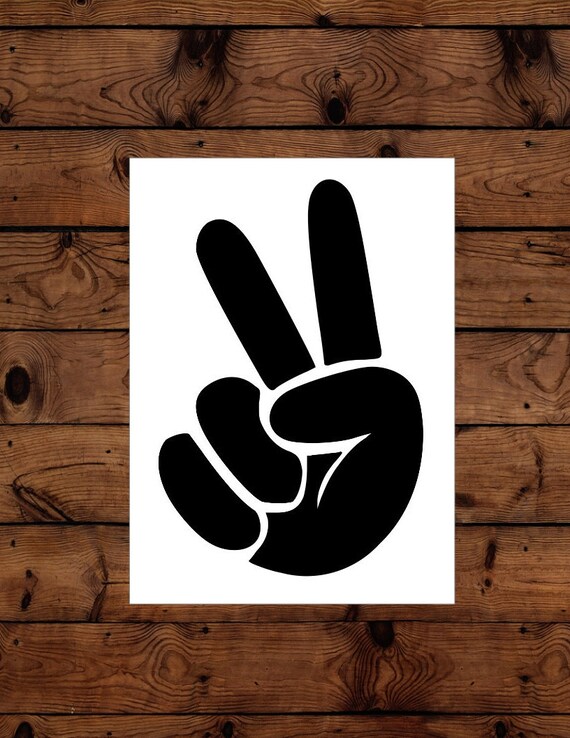 Peace Hand Decal Peace Sign Peace Sticker Laptop Decal | Etsy