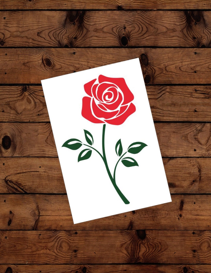 Rose Decal Glitter Rose Rose Sticker Flower Decal | Etsy