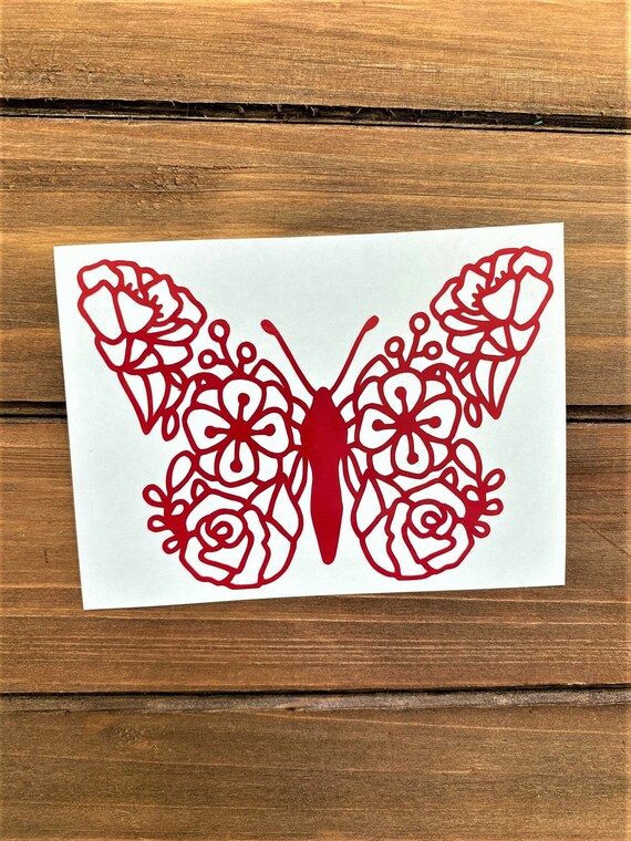 Floral Butterfly Butterfly Decal Butterfly Sticker | Etsy